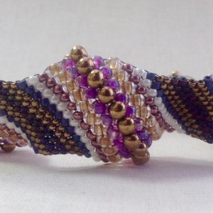 Cellini Waves Bracelet Tutorial Peyote Bangle Beading Pattern Purple ...