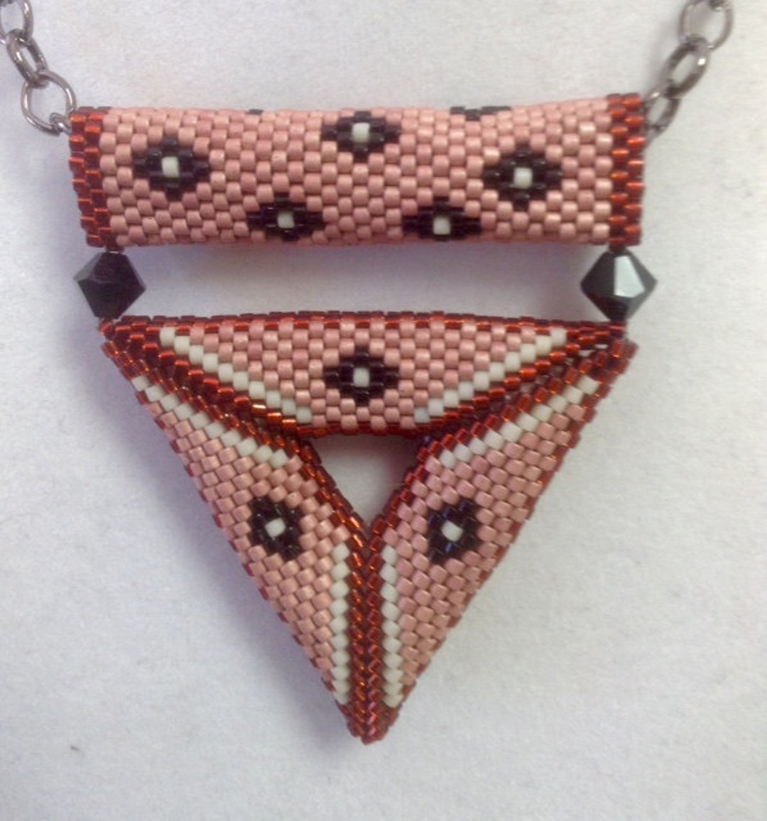 Triangulations Peyote Pendant Pattern Tutorial Shaped Peyote - Etsy