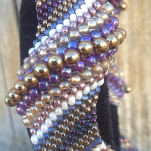 Cellini Waves Bracelet Tutorial Peyote Bangle Beading Pattern Purple ...