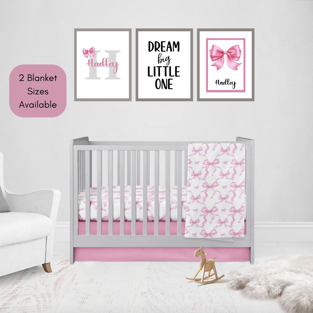 Pink Crib Bedding Set Coquette Baby Girl Crib Comforter Set Baby Girl ...