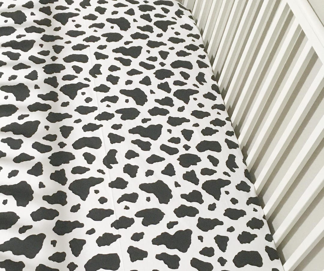 Cow Print Crib Sheet Western Crib Bedding Changing Pad Cover Farm Crib ...