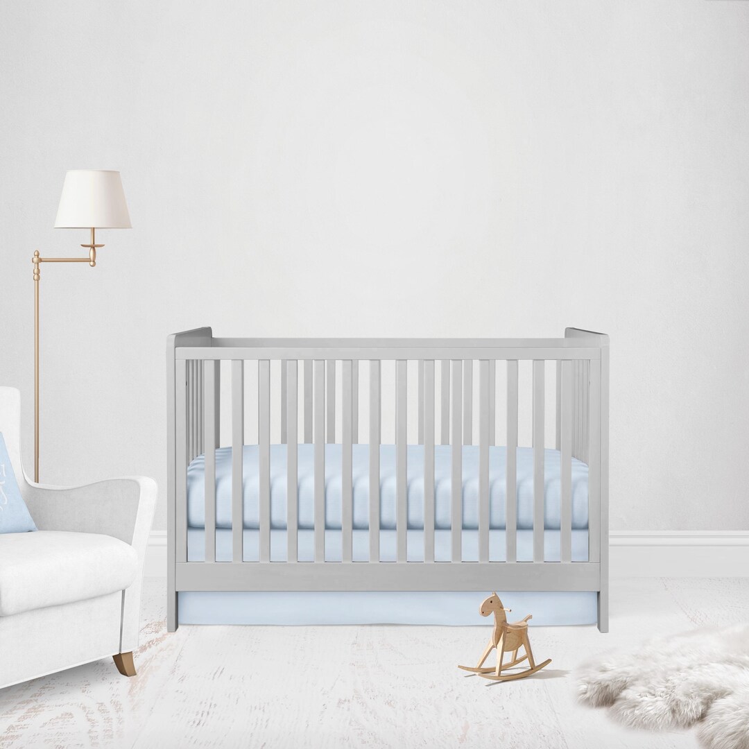 Crib Skirt Boy Light Blue Nursery Bedding Custom Crib Bedding Baby Girl ...
