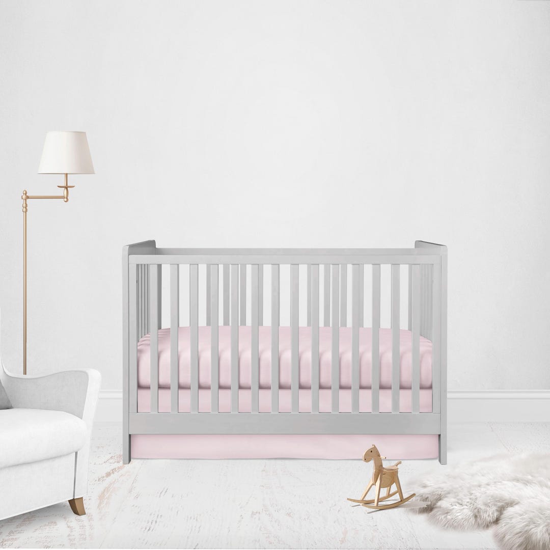 Pink Crib Skirt and Sheets Girl Crib Bedding Pleated Crib Skirt Pink ...