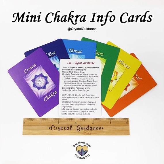 7 Chakra Cards Quick and Easy Chakra Healing Reference Cards | Etsy