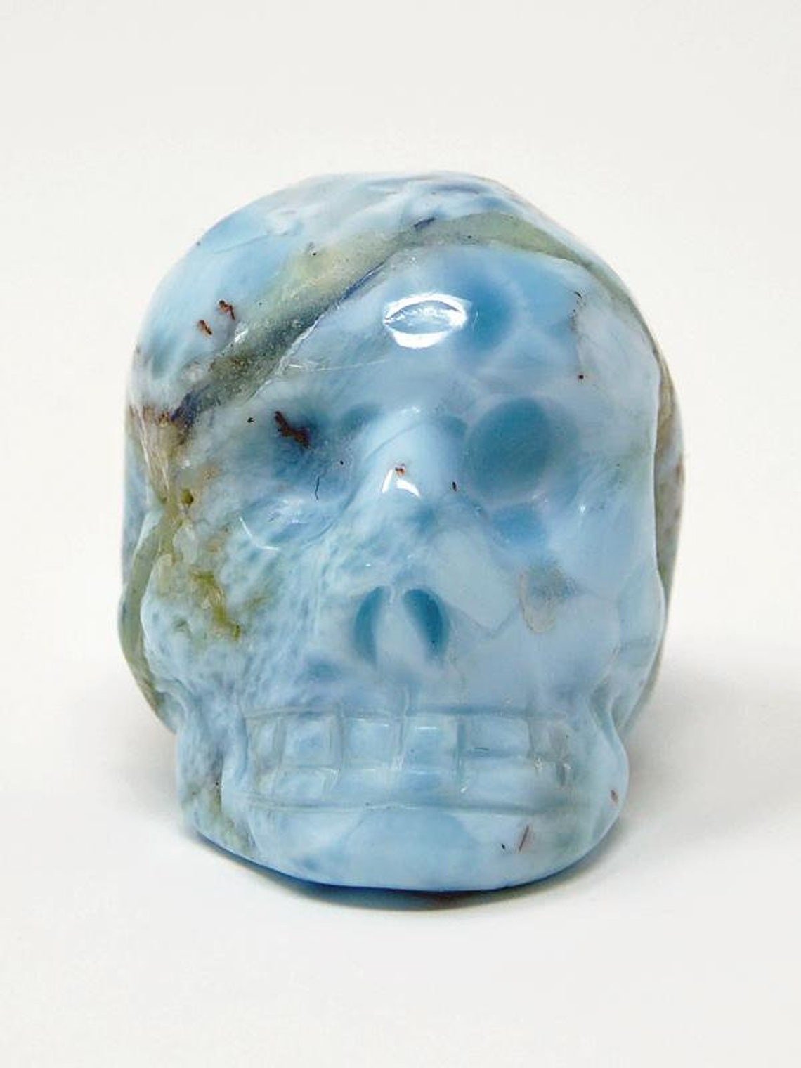 Larimar Carved Crystal Skull FREE US SHIPPING | Etsy