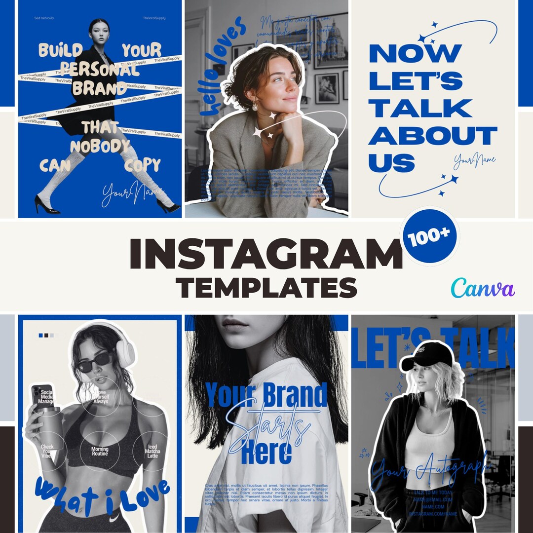 100+ Blue Instagram Canva Template, Customizable Social Media Branding ...