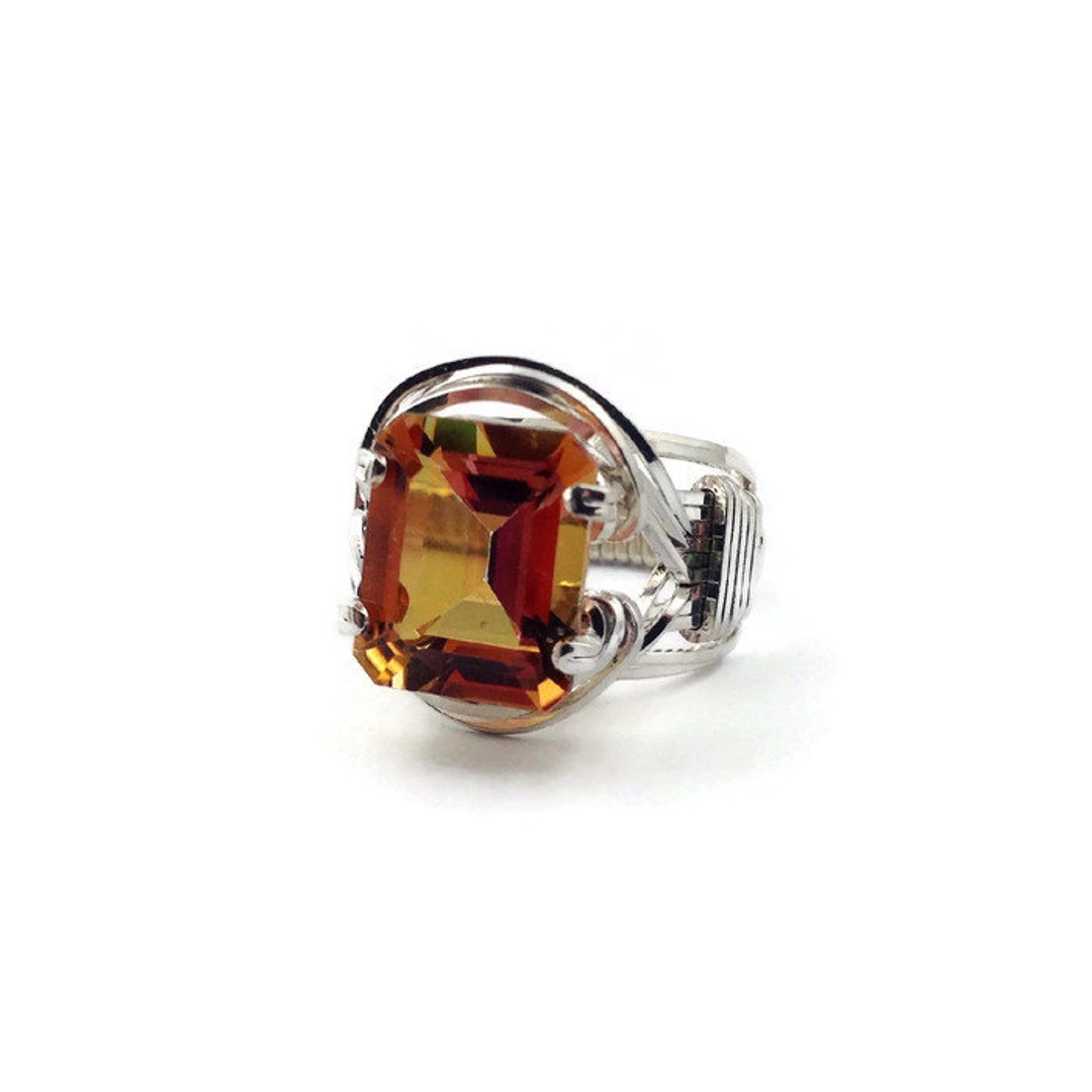 Silver Azotic Topaz Solitaire Ring - Etsy