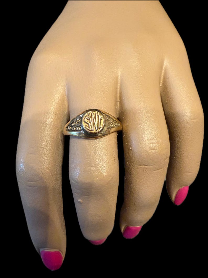 Vintage 10K Yellow Gold Southwest Texas State Class Ring, SWT Signet ...