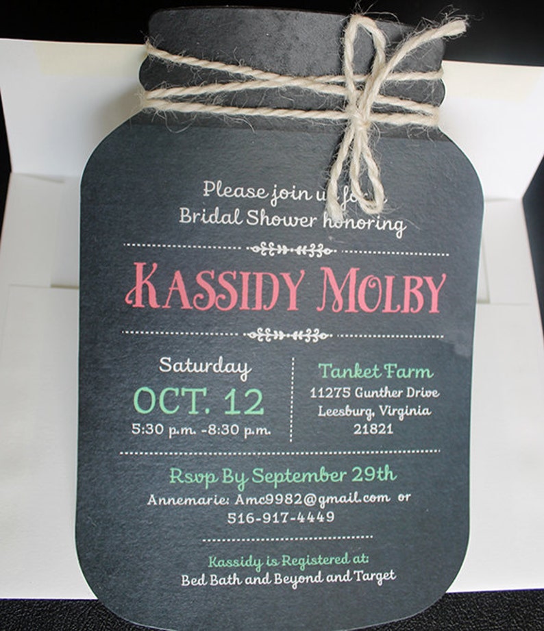 Mason Jar Invitation Mason Jar Bridal Shower Diecut Mason Jar Bridal ...