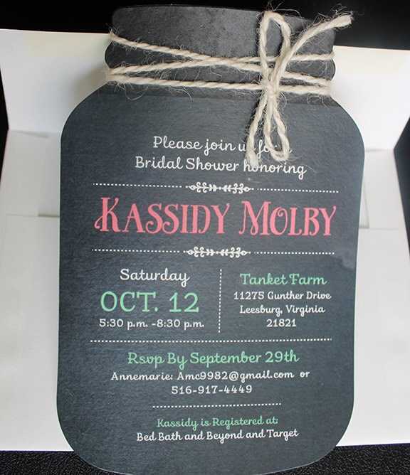 Mason Jar Invitation Mason Jar Bridal Shower Diecut Mason Jar Bridal ...