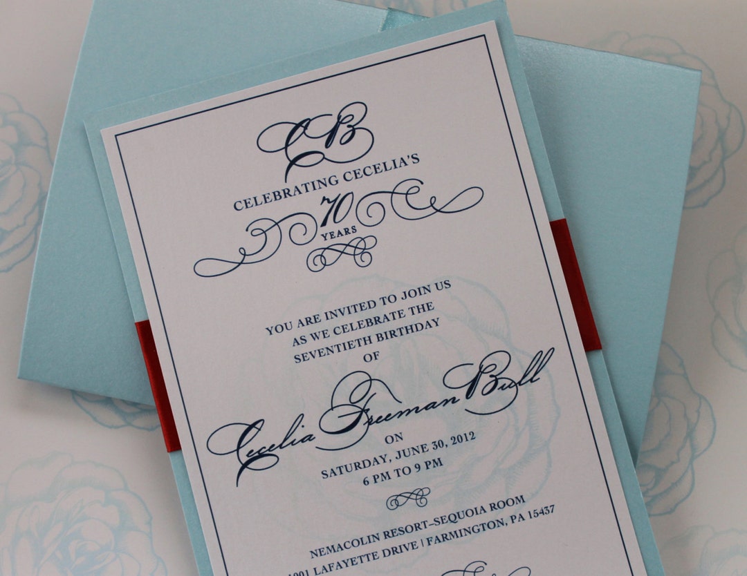 Rose Birthday Invitation Invitation With Roses Rose Invitation - Etsy