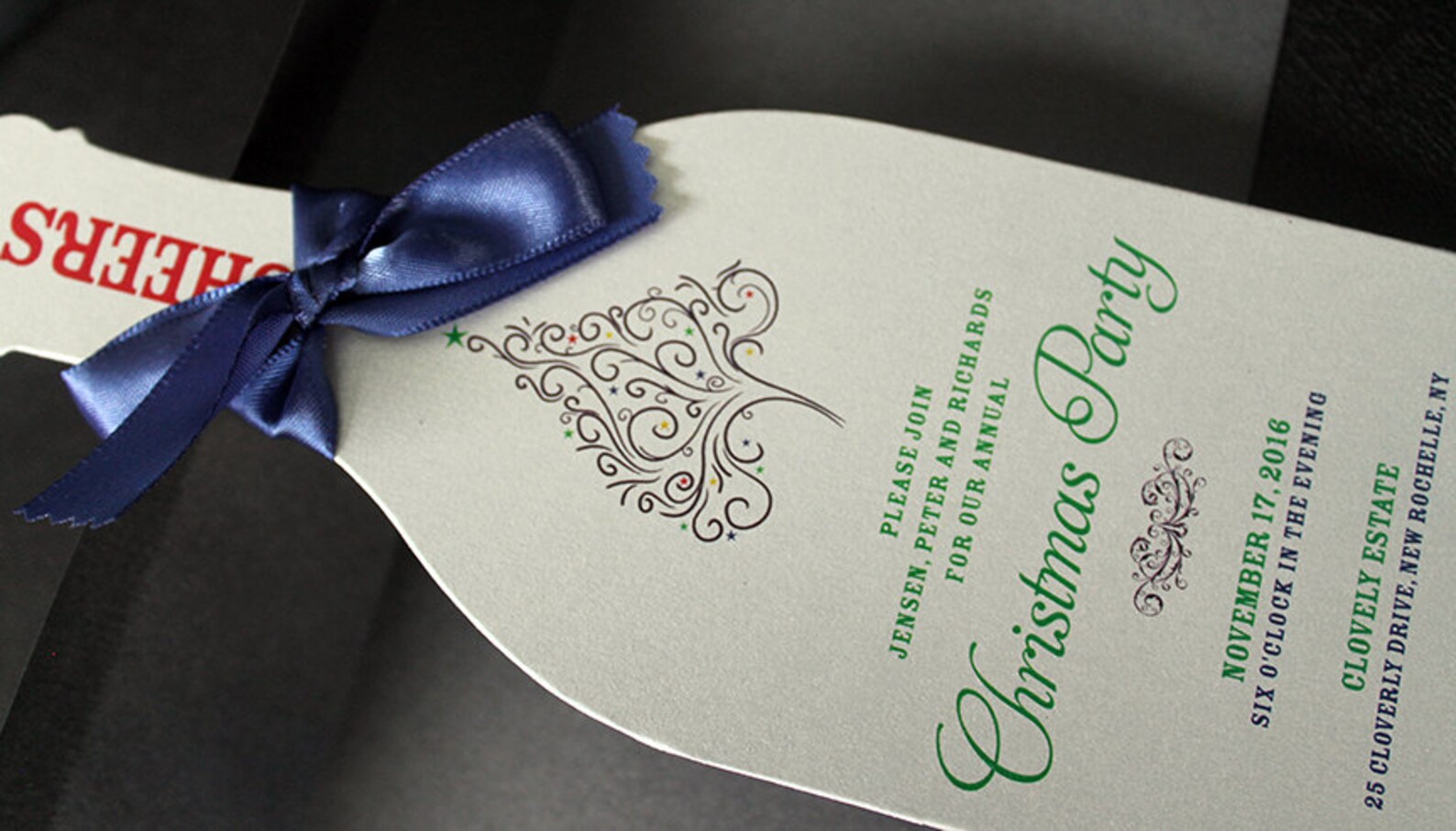 Holiday Wine Bottle Invitation Ornament Invitation Wine - Etsy