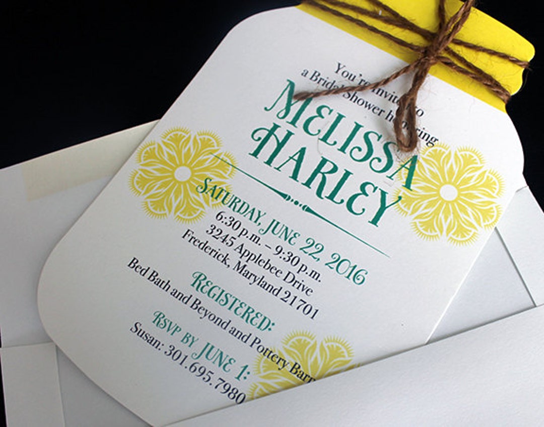 Mason Jar Invitation Bridal Shower Invitation Mason Jar - Etsy