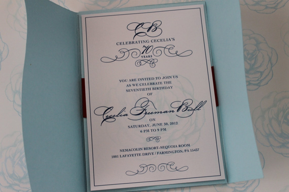 Rose Birthday Invitation Invitation With Roses Rose | Etsy