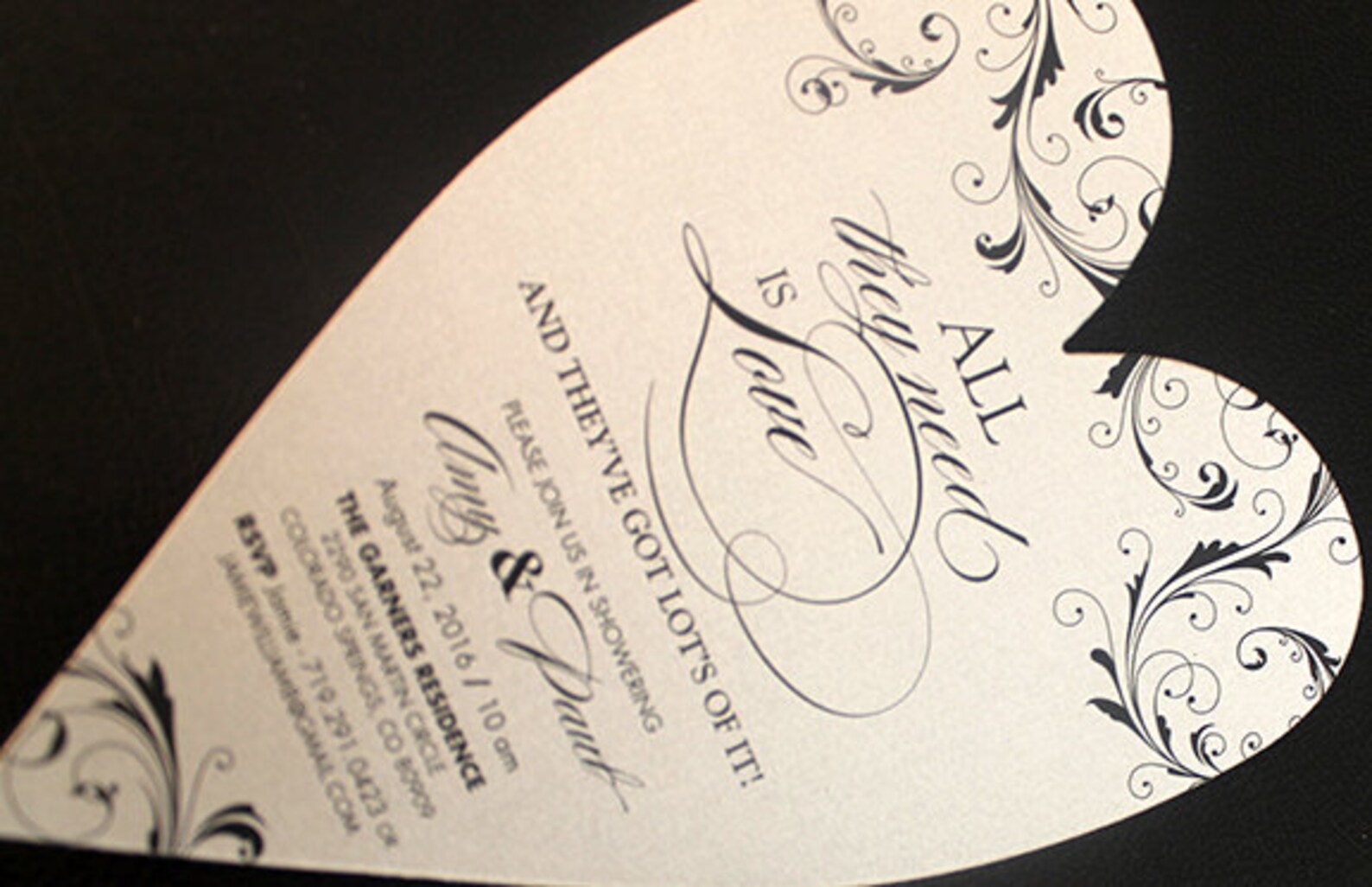 Bridal Shower Invitation Heart Invitation Heart Shaped - Etsy