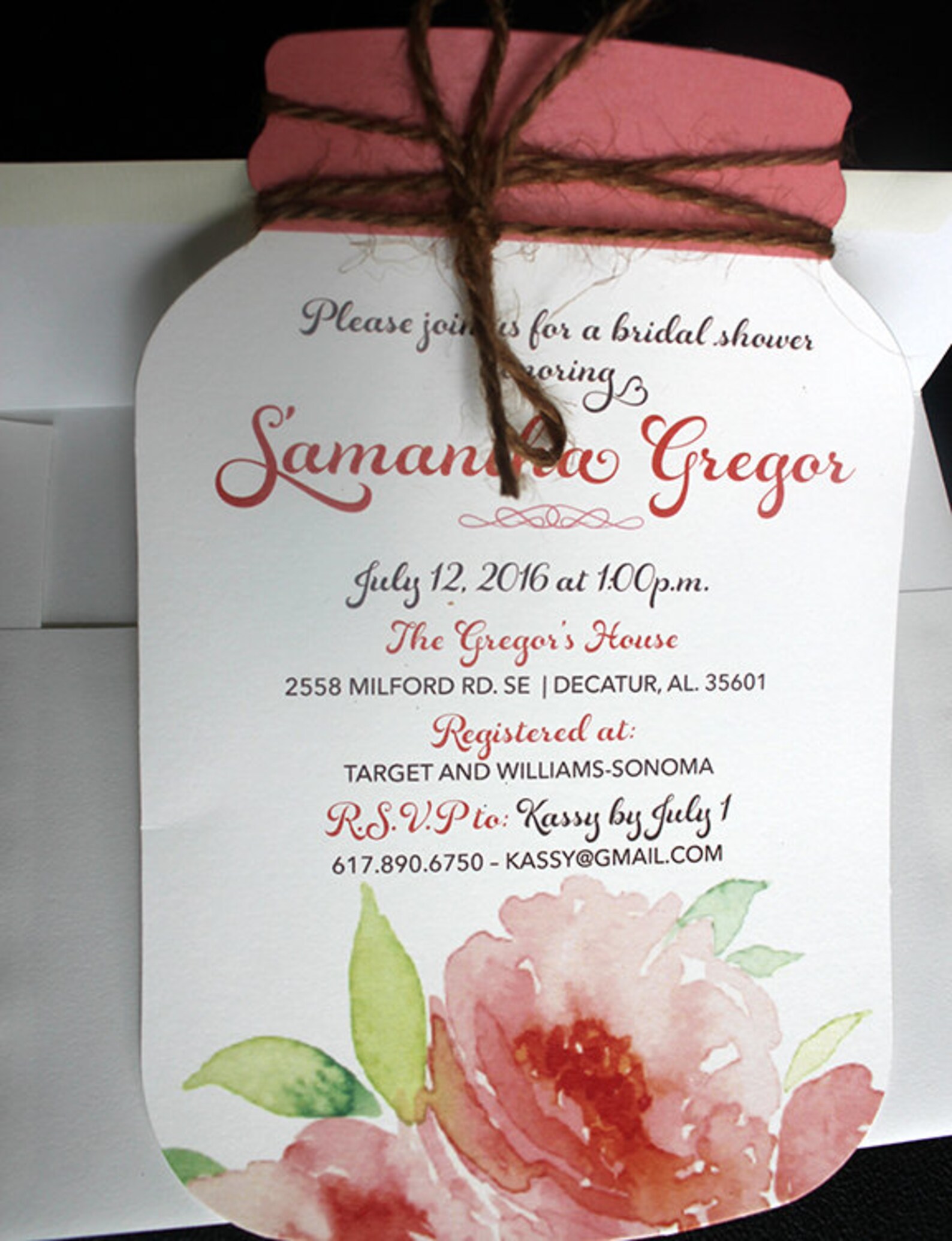 Mason Jar Invitation Mason Jar Bridal Shower Diecut Mason Jar Bridal ...