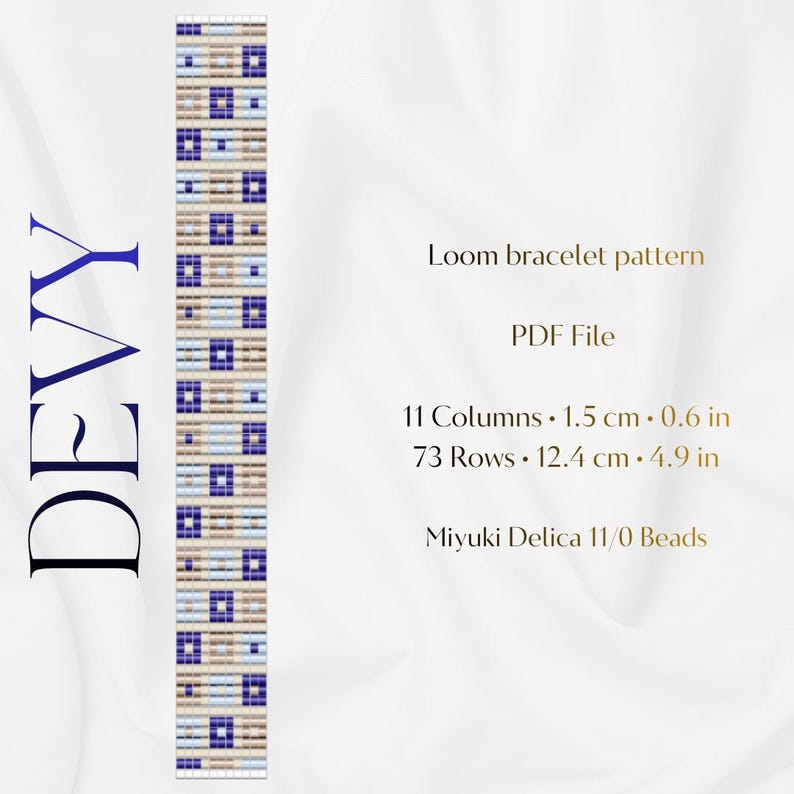 Miyuki Delica Loom Bracelet Pattern – PDF Beading Weaving Instructions ...