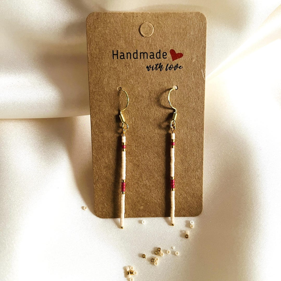 CLEO Elegant Statement Earrings - Stacked Beads With Accent Colors ...