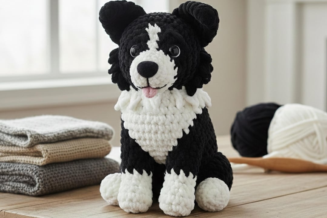 Modèle au crochet Border Collie - Peluche amigurumi pour chien (Modèle ...