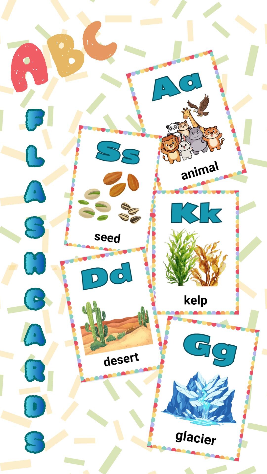 Flashcards for Students, Kids and Toddlers, ABC, Canva Template ...