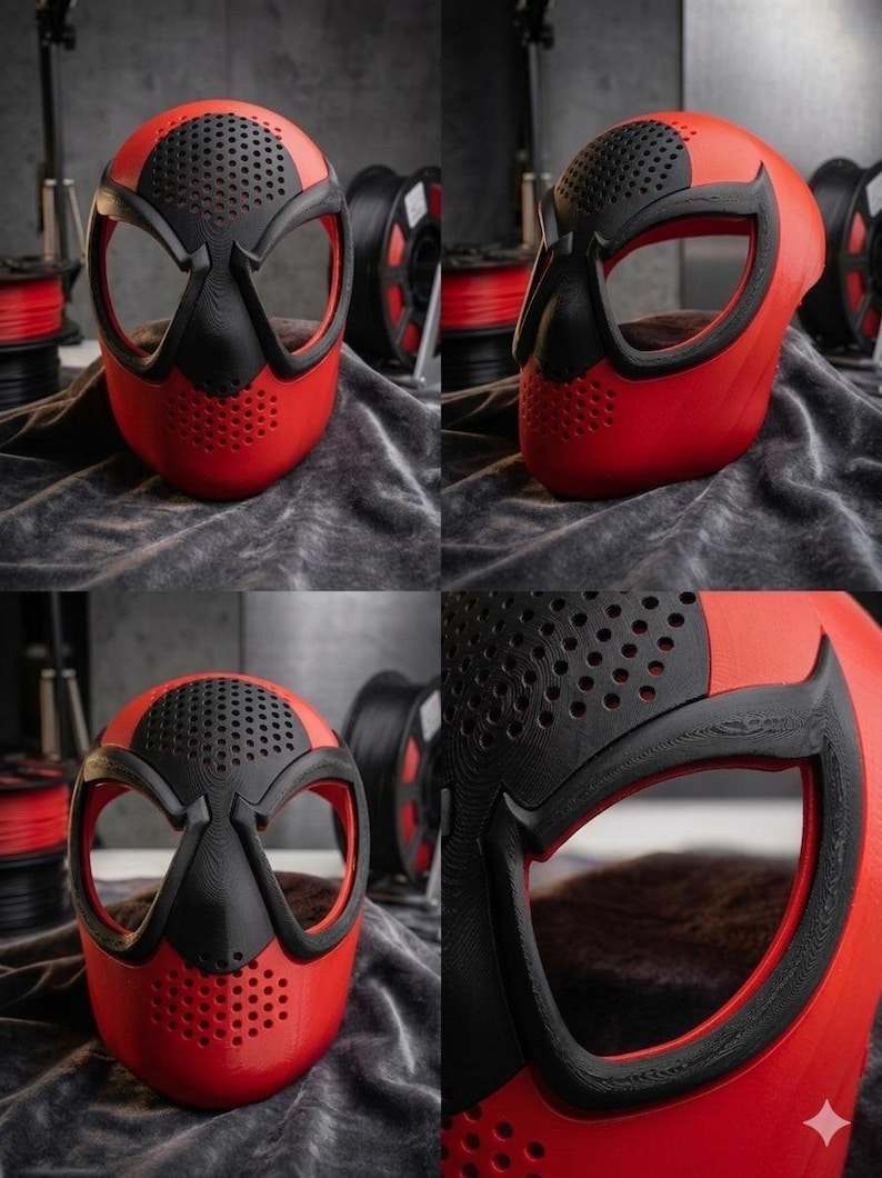 3D Printed Spider-man Face Shell With Breathable Air Holes | Cosplay ...