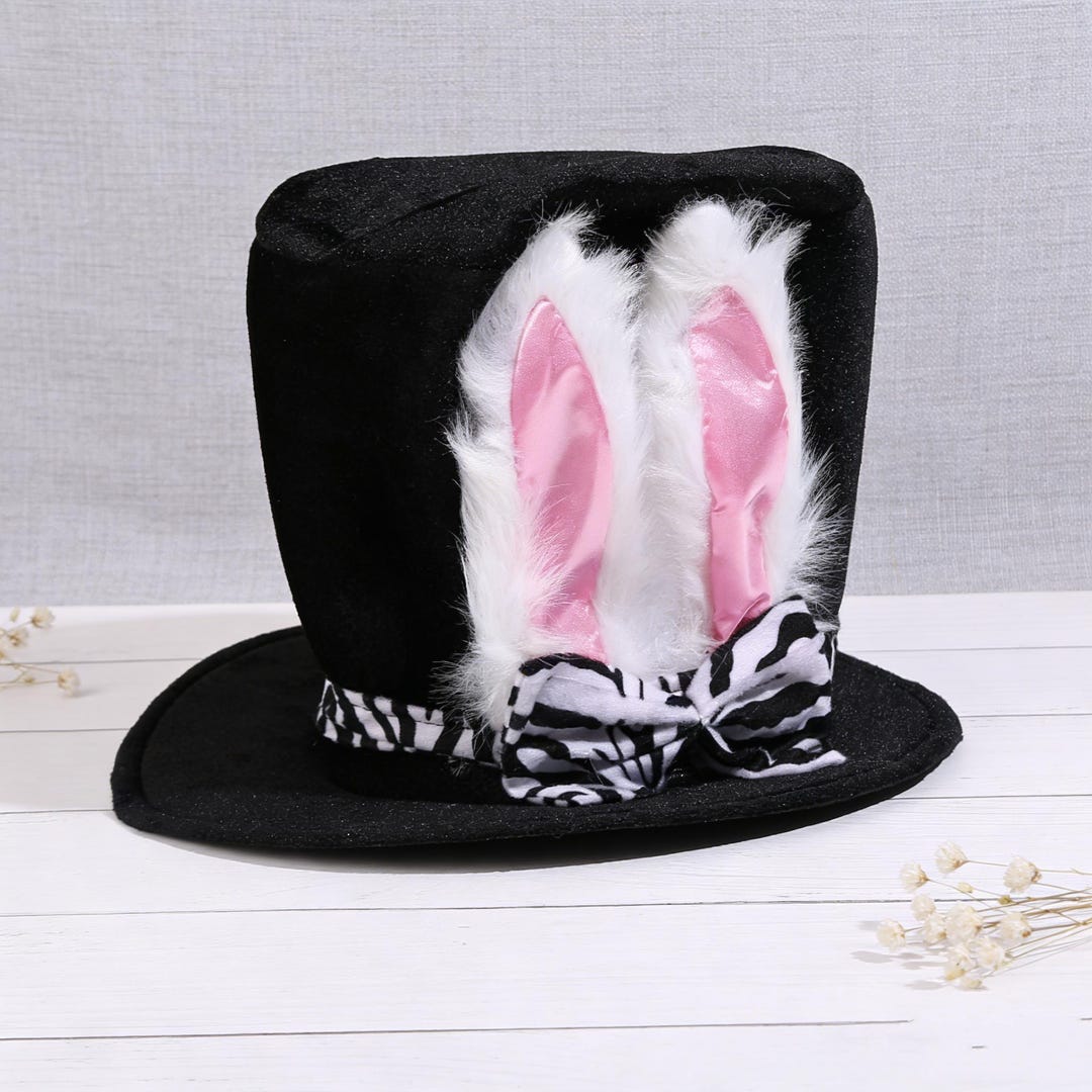 Bunny Ear Top Hat – Easter Costume Accessory, Rabbit Ears Bowler Hat ...