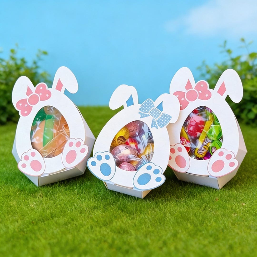 Easter Bunny Candy Box – Rabbit Egg Treat Boxes for Egg Hunt, Spring ...
