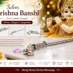 Pure Silver Bansuri for Laddu Gopal - Etsy