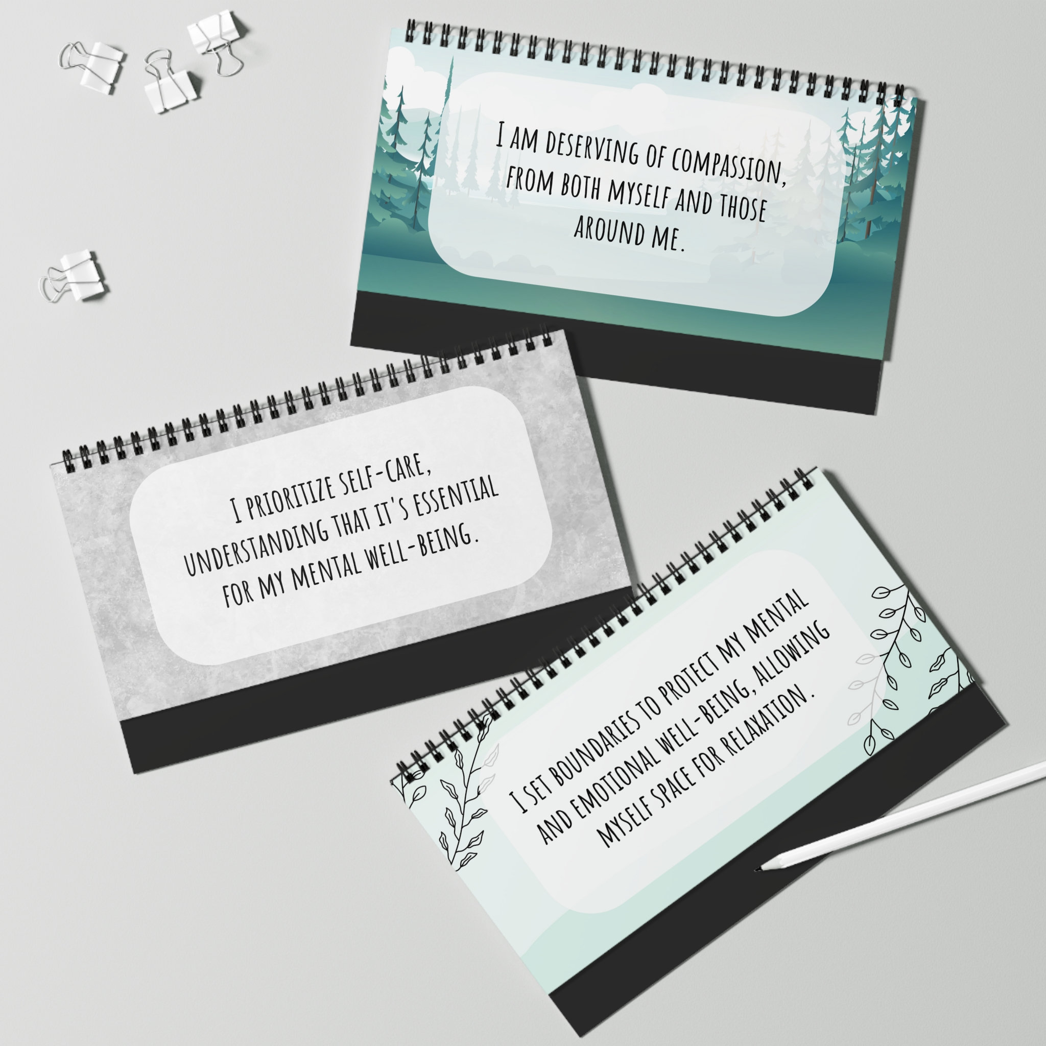 12 Affirmations for Mental Health Struggles - Flip Book for Daily ...