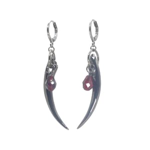 Gothic Jewelry, Fang Earrings, Hoop Earrings, Fangs, Blood Drops, Goth ...