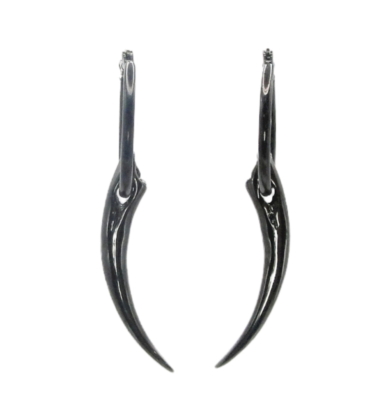 Gothic Jewelry, Fang Earrings, Red Stone, Hoop Earrings, Fangs, Blood ...
