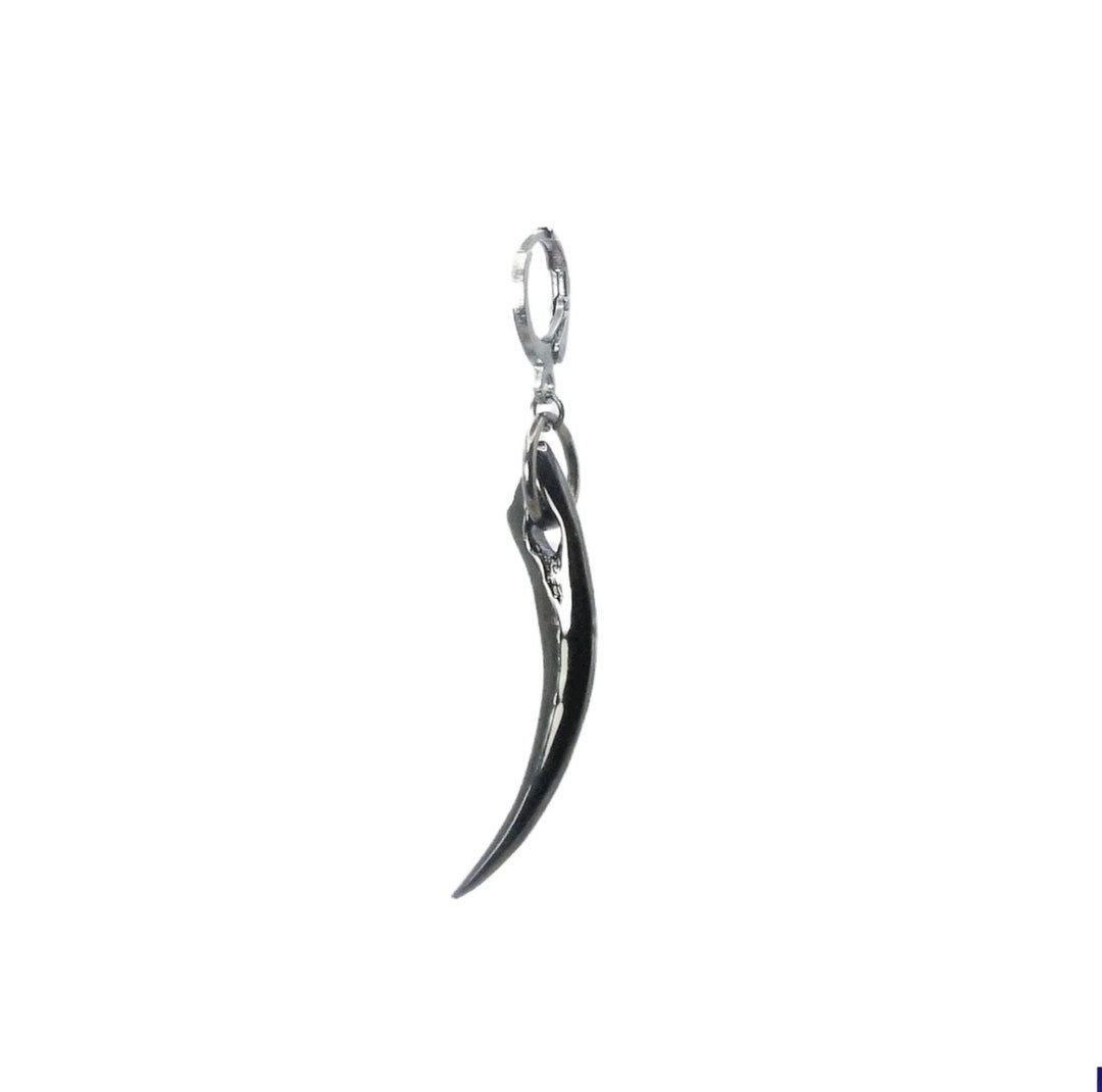 Gothic Jewelry, Single Fang Earring, Fang Drop Earring, Hoop Earring ...
