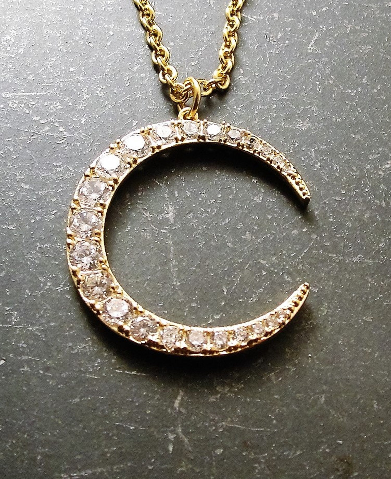 Moon Necklace, Moon Pendant, Moon Jewelry, Crescent Moon Necklace ...