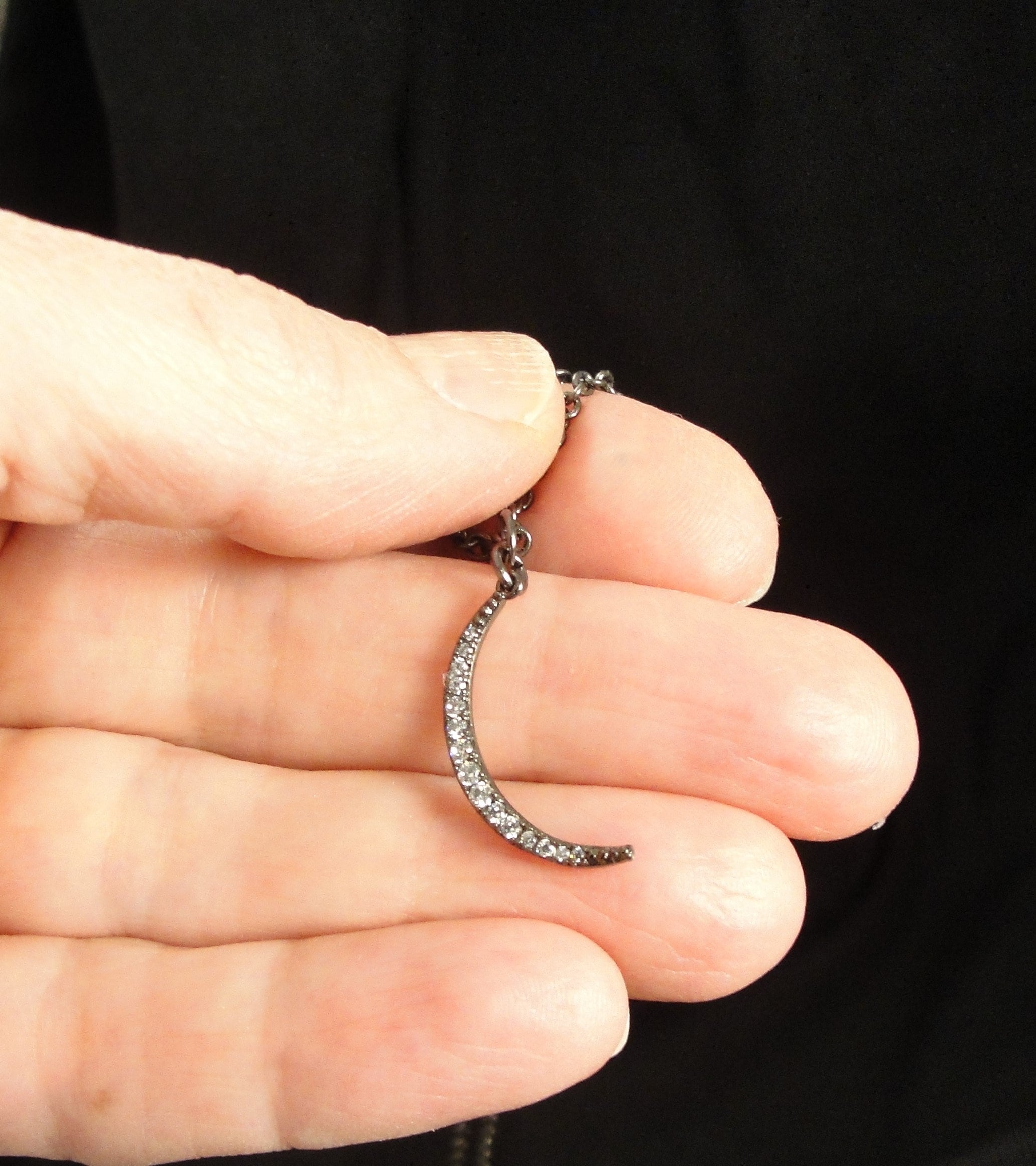 Moon Jewelry, Silver Moon Necklace, Moon Pendant, Crescent Moon ...