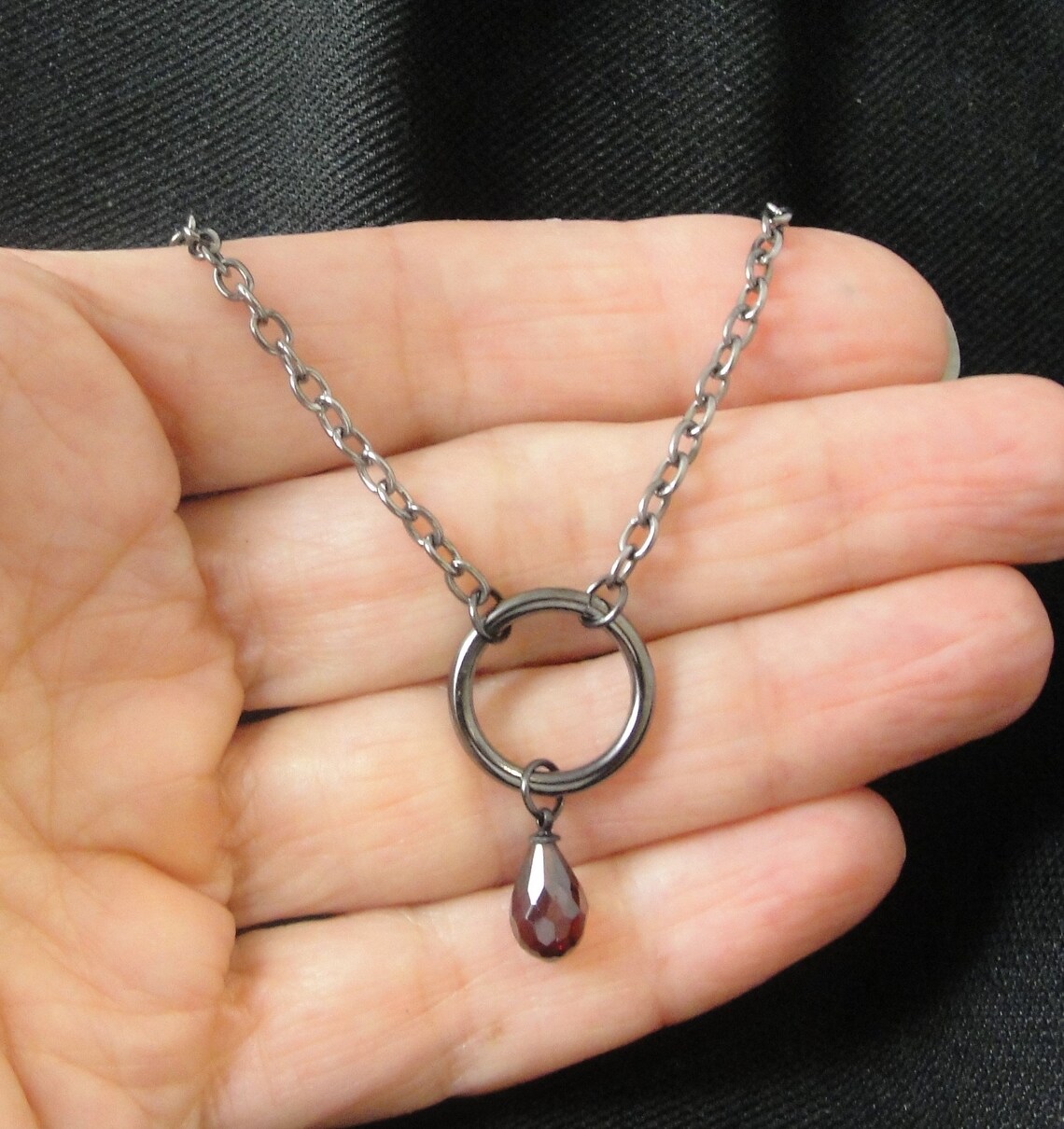 Gothic Jewelry Goth Fashion Goth Necklace Red Stone Goth | Etsy