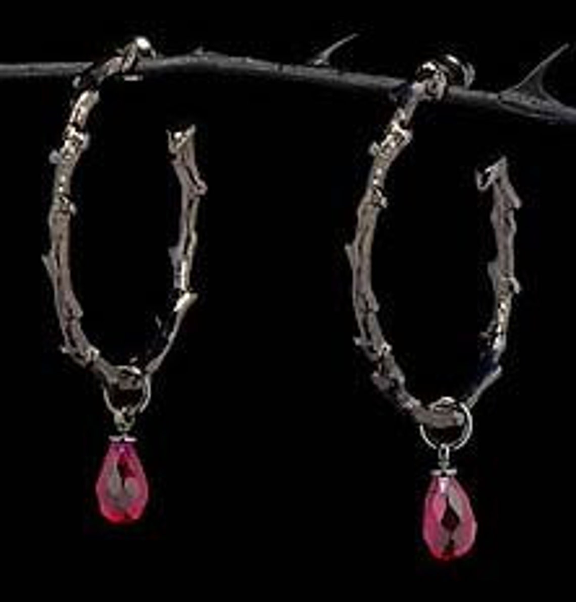 Gothic Jewelry, Earrings, Hoop Earrings, Blood, Gothic Earrings, Thorn ...