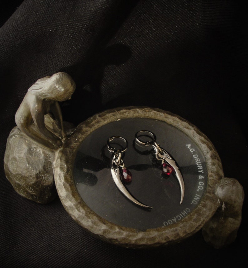 Gothic Jewelry Fang Earrings Hoop Earrings Fangs Blood | Etsy