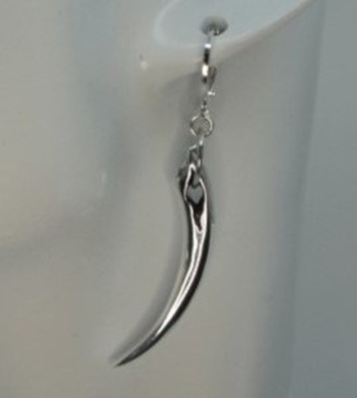 Gothic Jewelry, Single Fang Earring, Fang Drop Earring, Hoop Earring ...