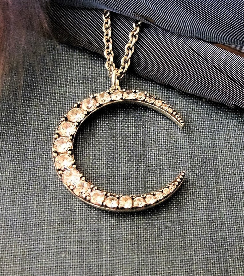 Moon Jewelry Crystal Moon Moon Necklace Moon Pendant - Etsy