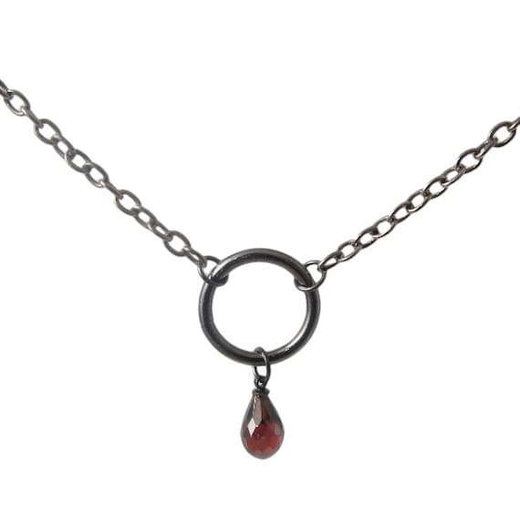 Gothic Jewelry Goth Fashion Goth Necklace Red Stone Goth | Etsy