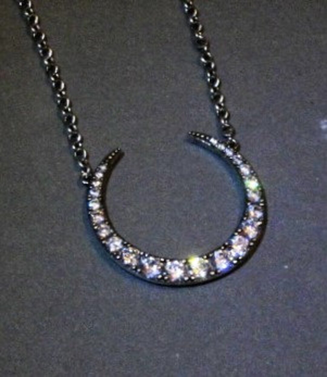 Moon Necklace Black, Gothic Jewelry, Crescent Moon Jewelry, Gothic Moon ...
