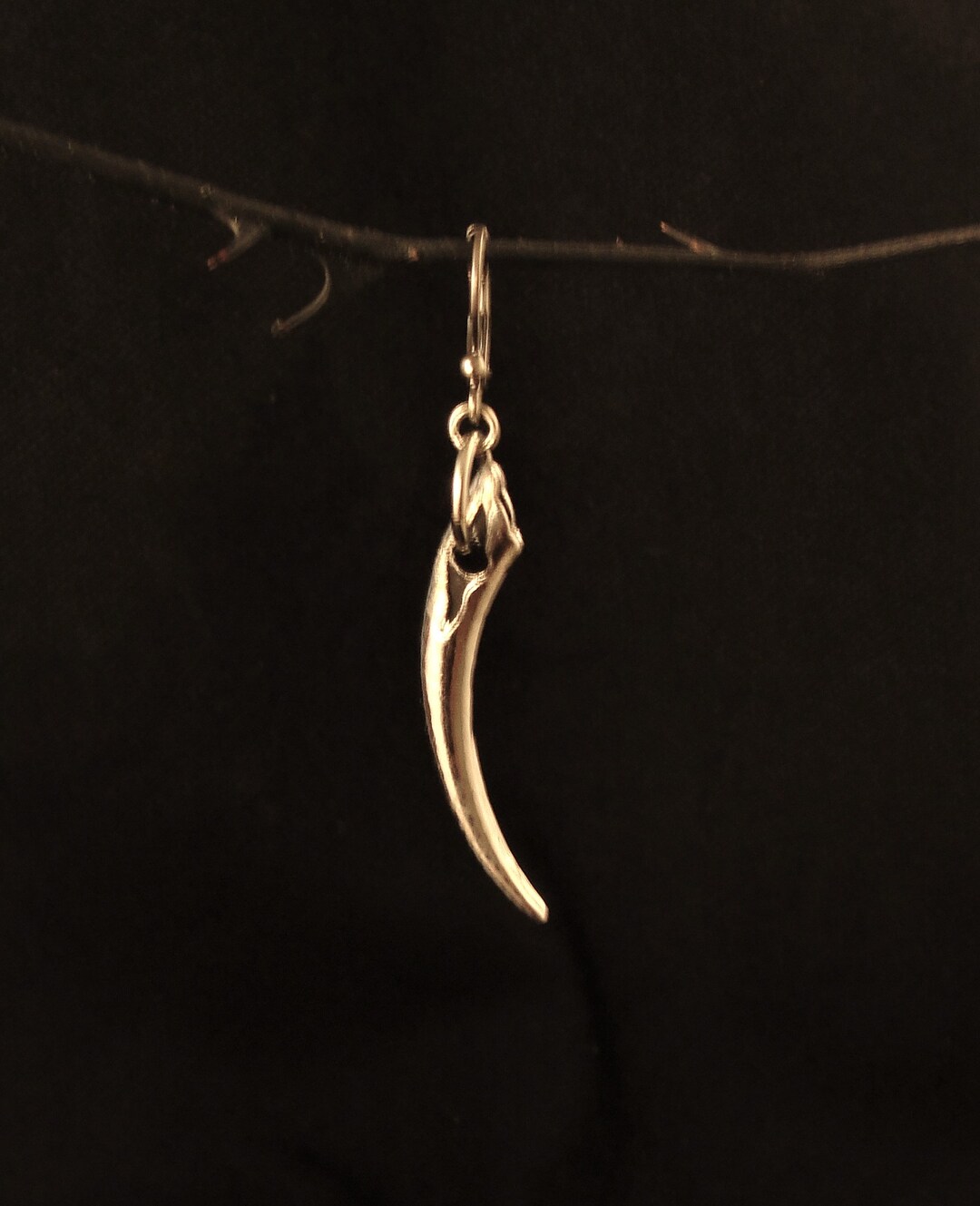 Gothic Jewelry, Single Fang Earring, Fang Drop Earring, Fang Earring ...