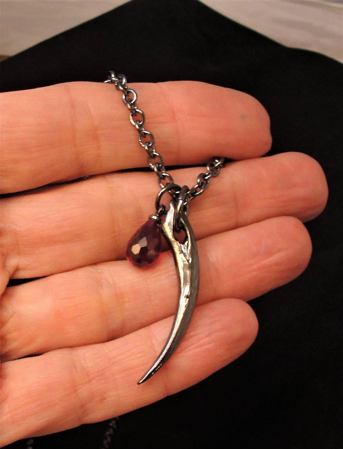 Fang Necklace Gothic Jewelry Vampire Fang Necklace Vampire - Etsy