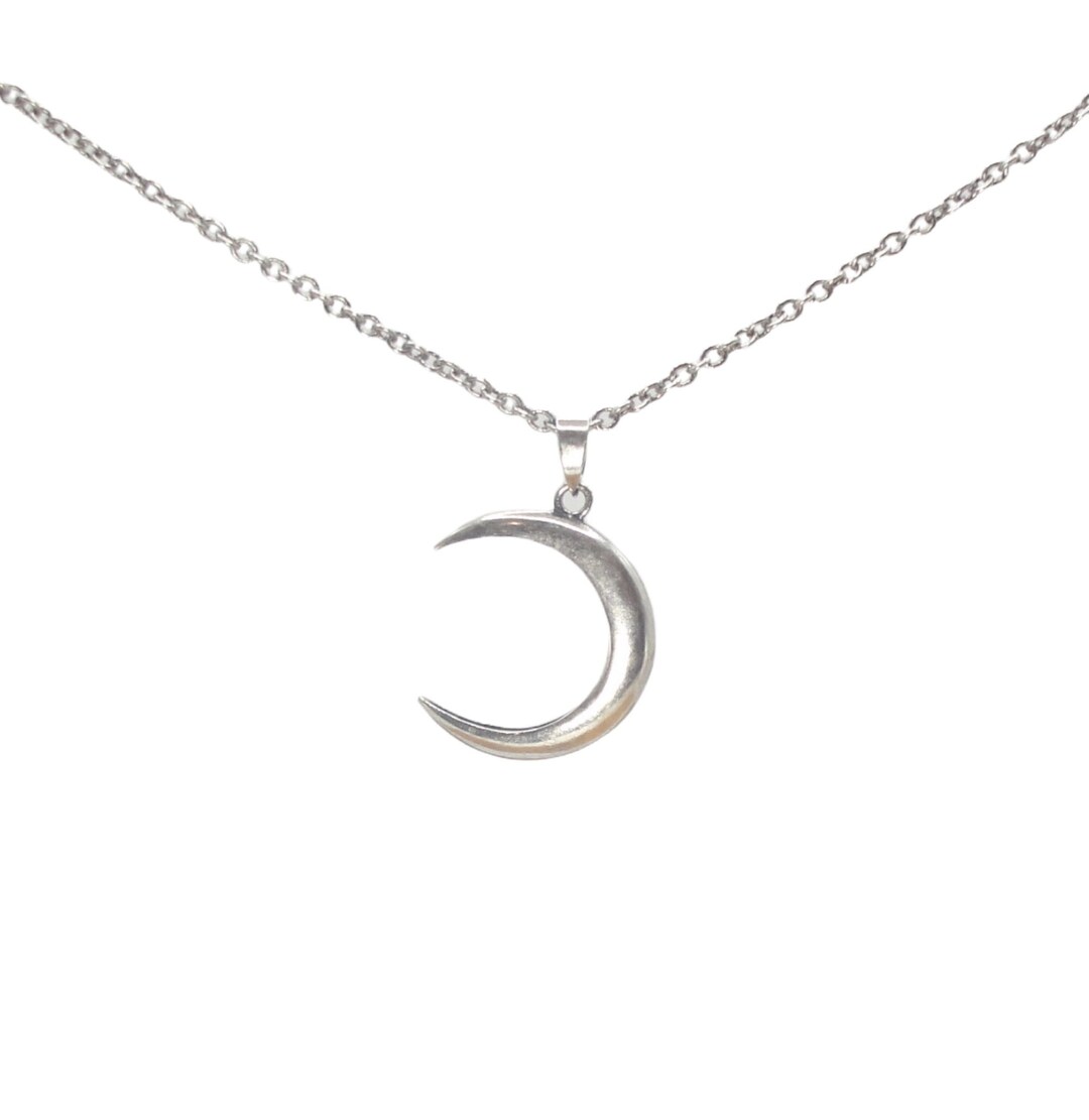 Sale! 25% Off! Moon Necklace, Crescentmoonnecklace, Silver Moon, Gothic ...