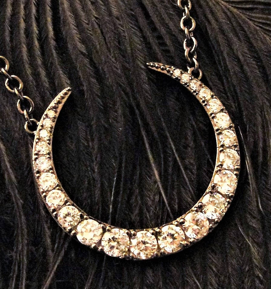 Moon Necklace Black Gothic Jewelry Crescent Moon Jewelry | Etsy