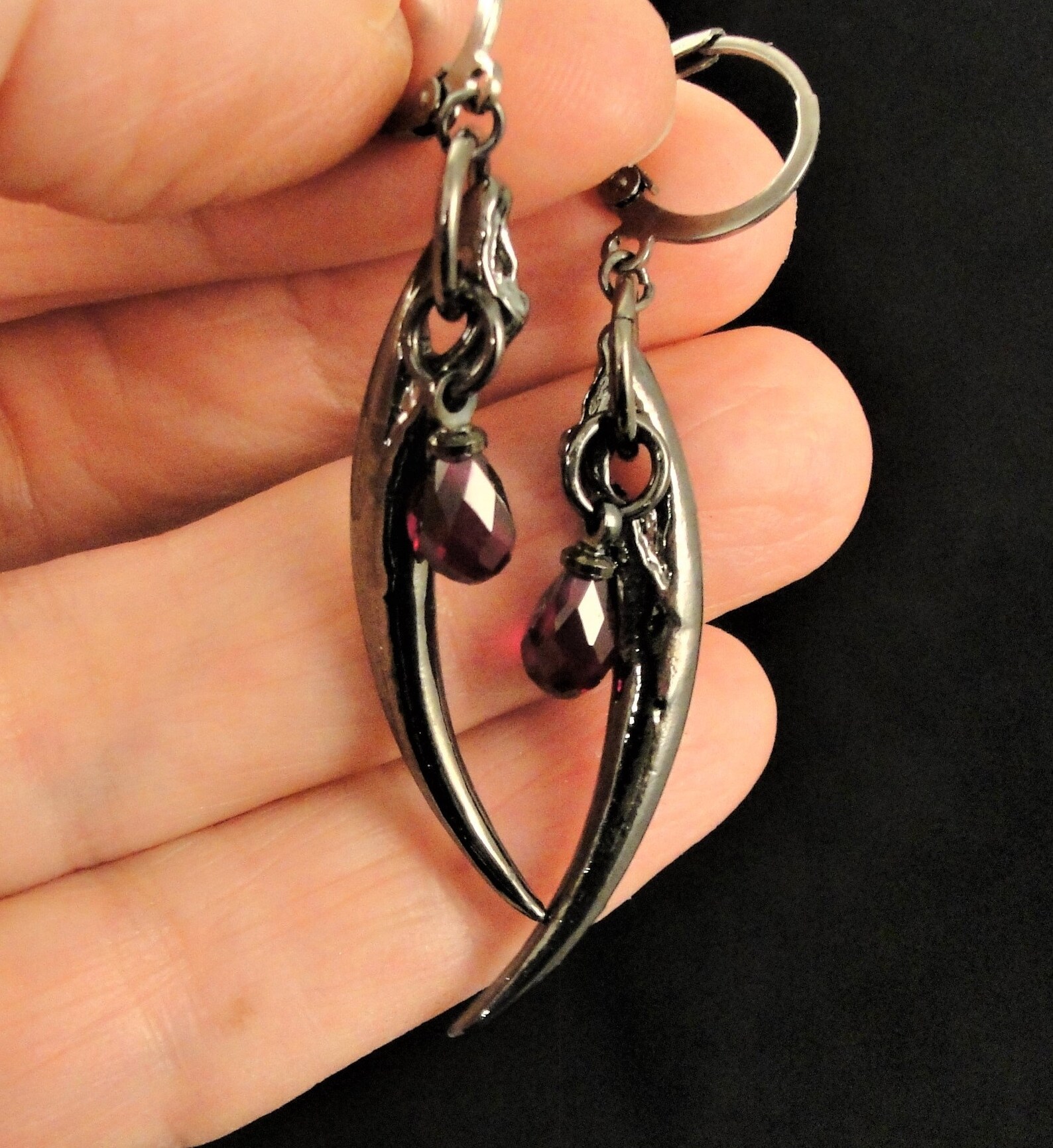 Gothic Jewelry Fang Earrings Hoop Earrings Fangs Blood | Etsy