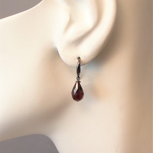 Single Earring, Red Stone, Drop Earring, Red Crystal, Twilight Jewelry ...