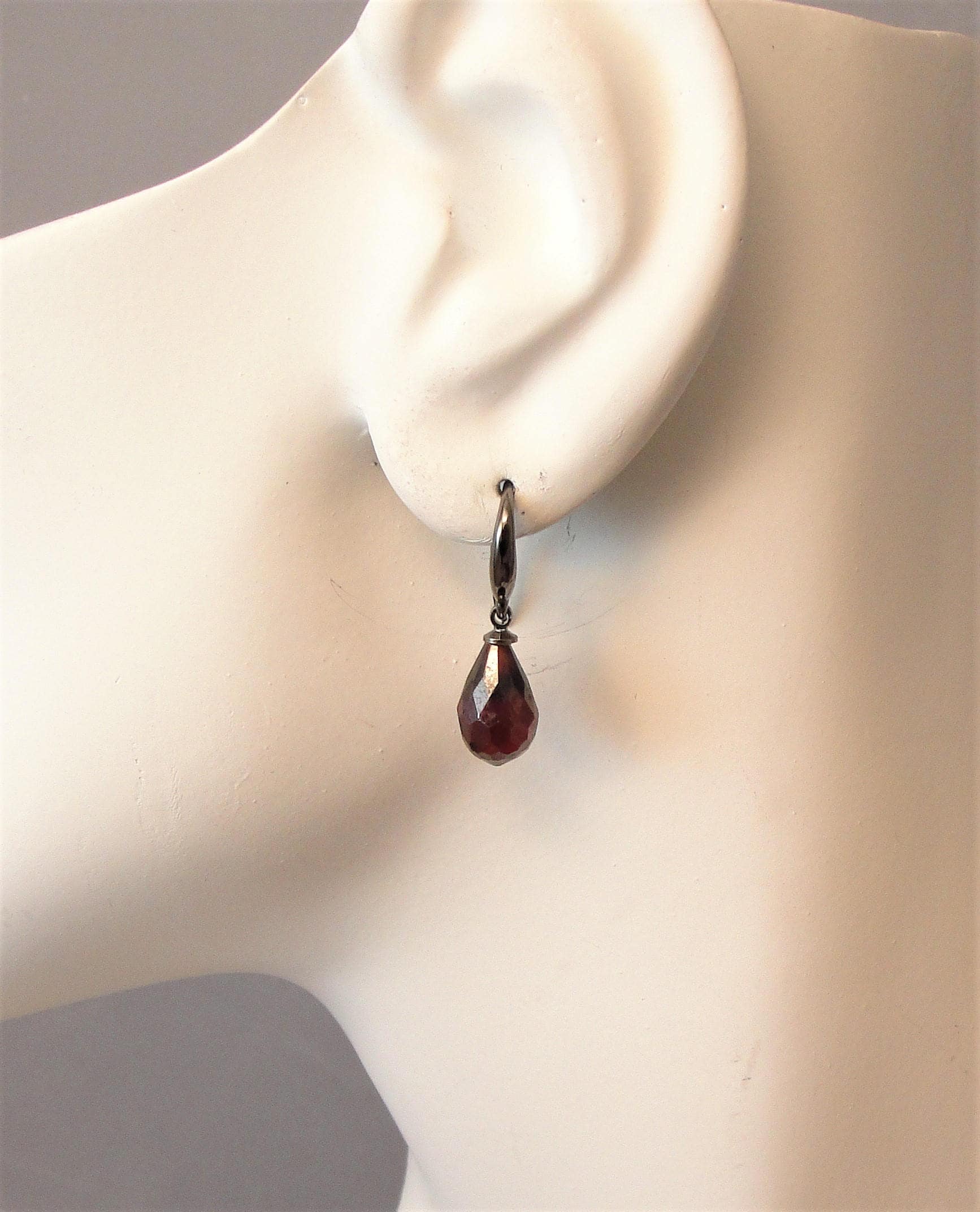 Single Earring Red Stone Drop Earring Red Crystal Twilight | Etsy