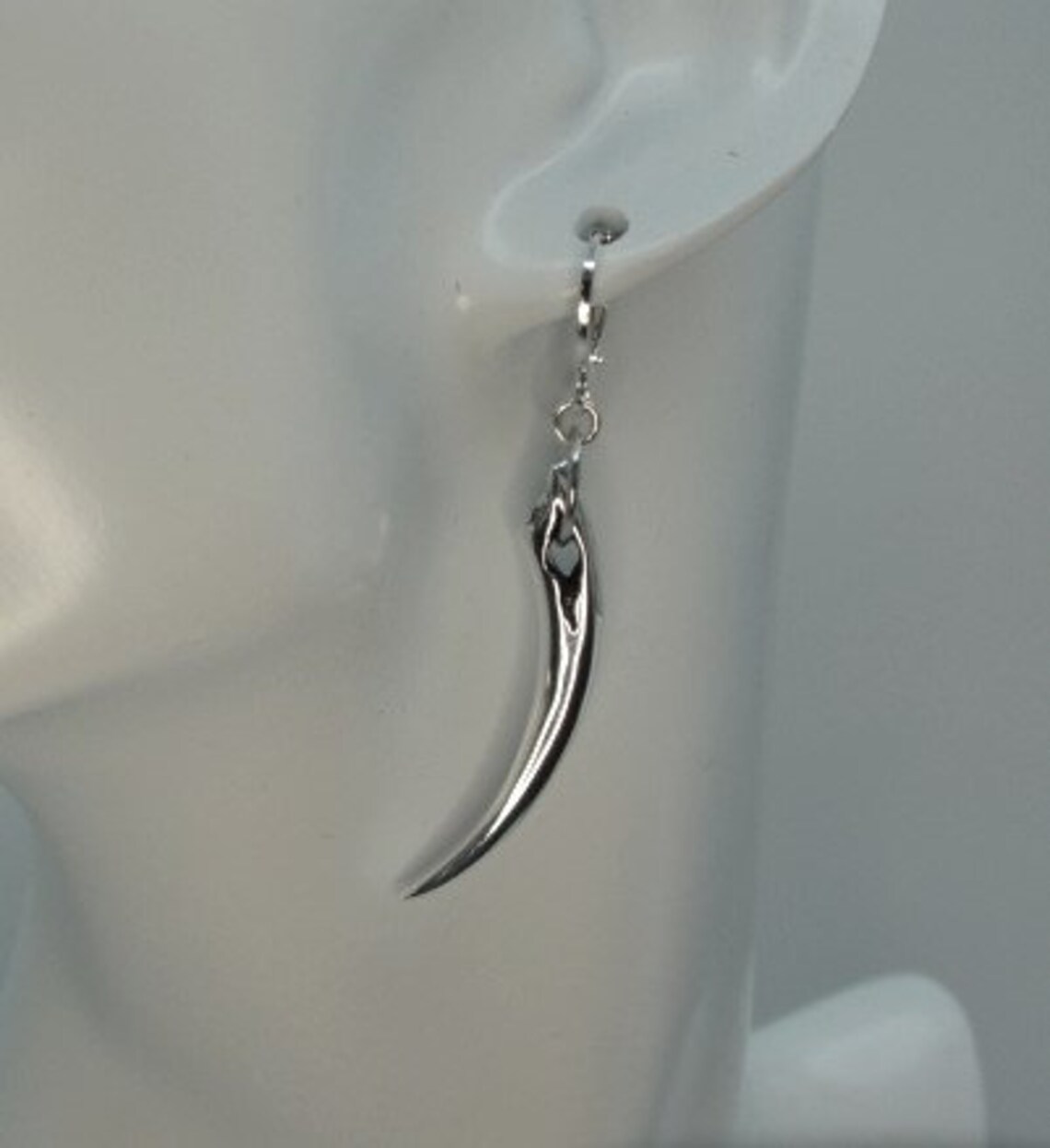 Gothic Jewelry, Single Fang Earring, Fang Drop Earring, Hoop Earring ...