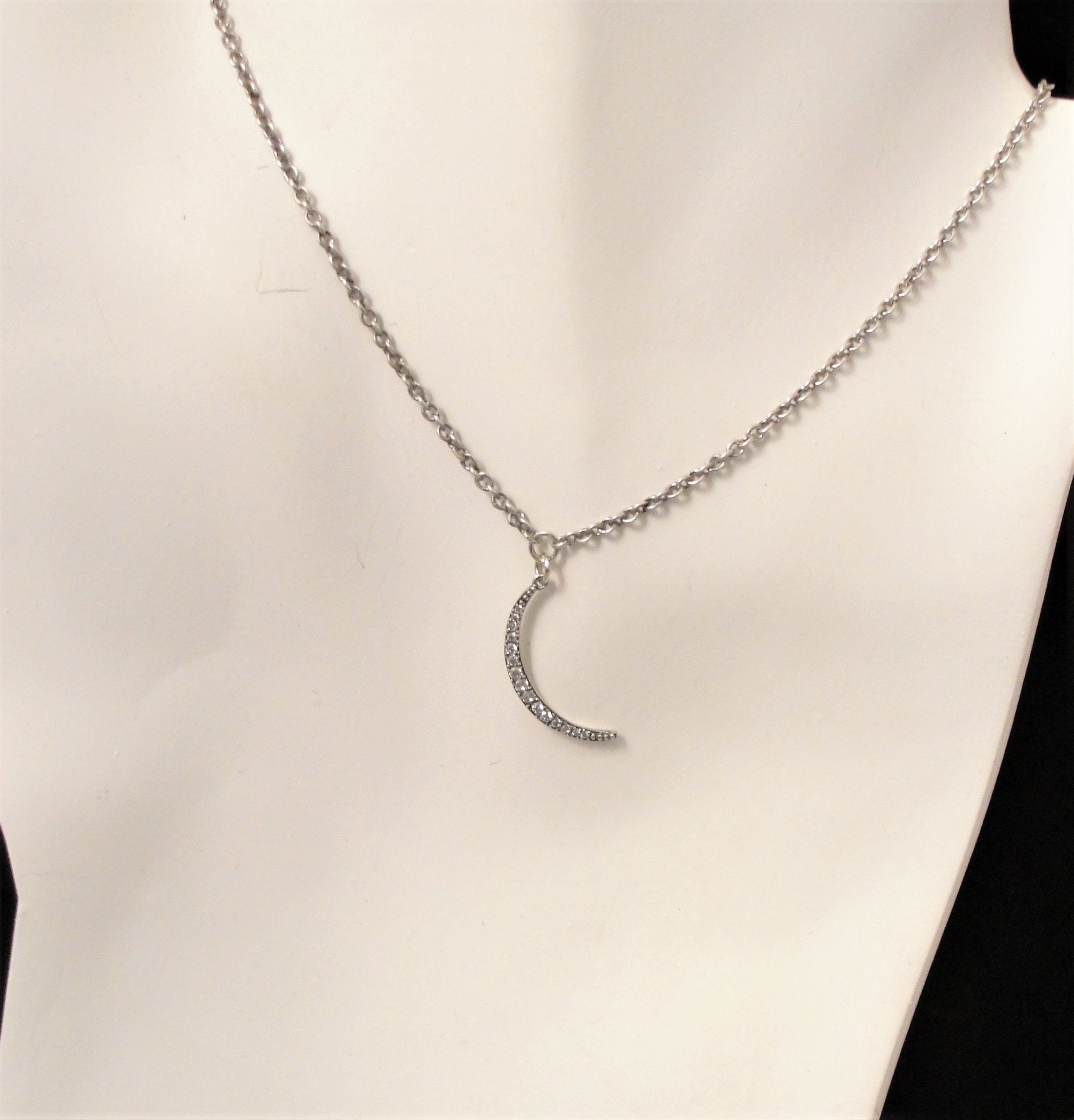 Moon Jewelry Silver Moon Necklace Moon Pendant Crescent | Etsy